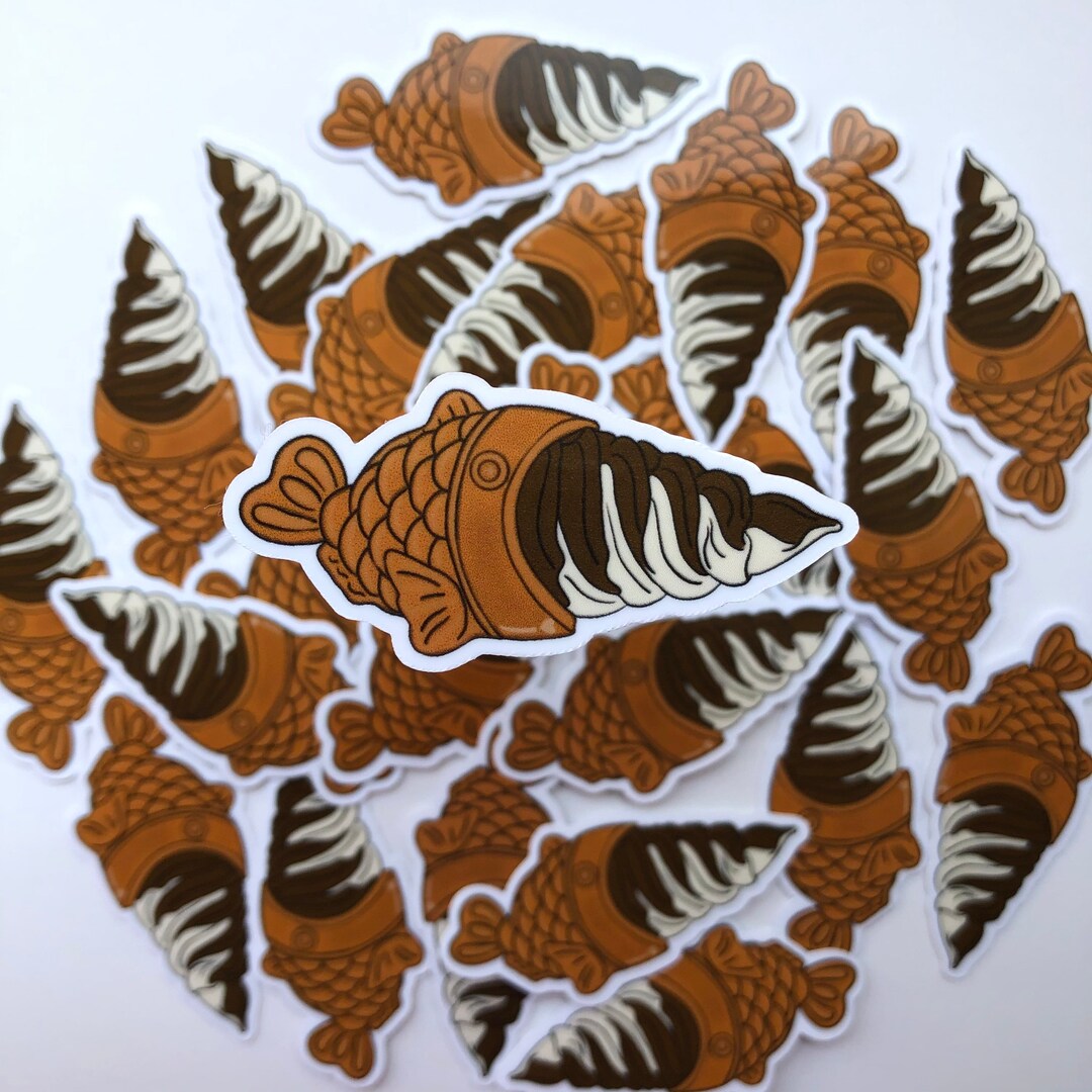Taiyaki Ice Cream Sticker, Taiyaki Sticker, Ice Cream Sticker, Asian ...