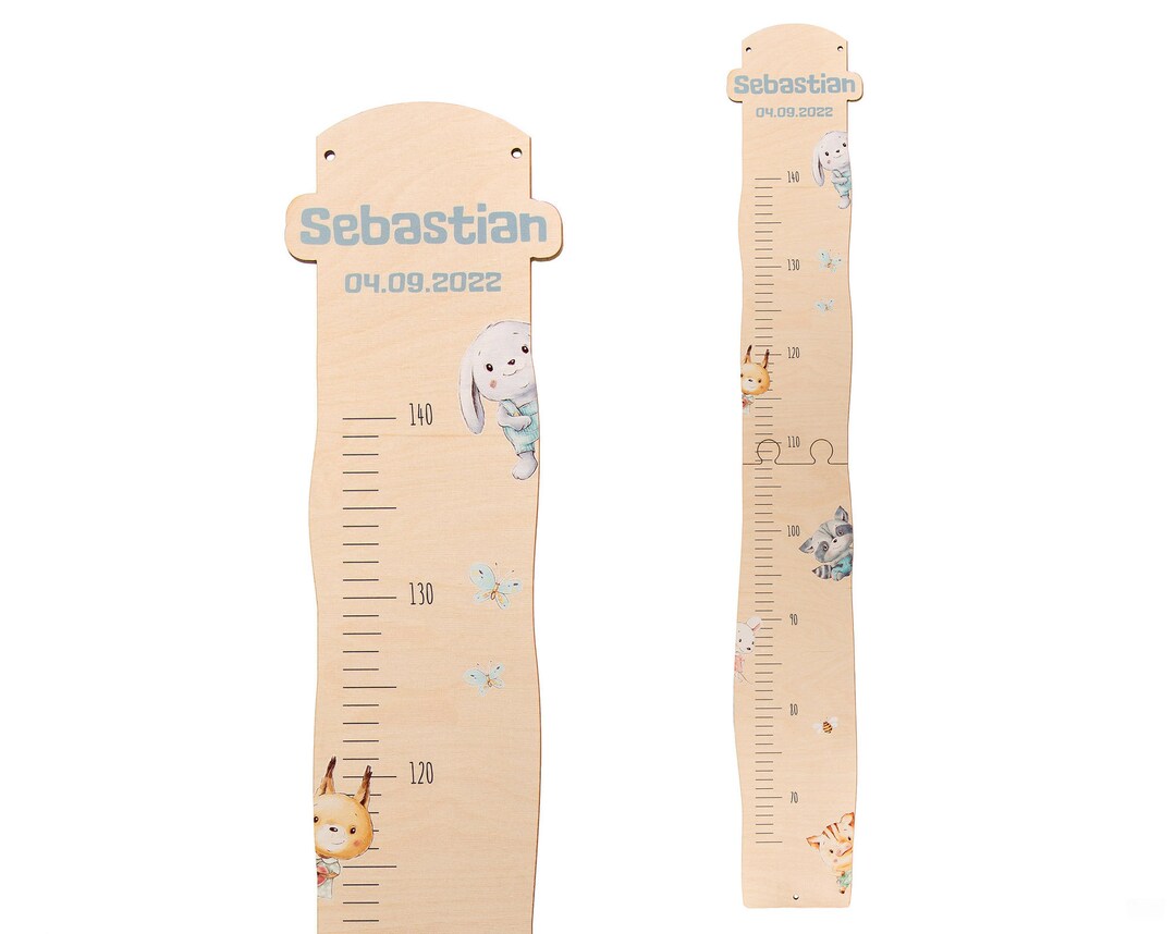 Children's Measuring Stick 'wild Animals' Made of Wood, Personalized ...