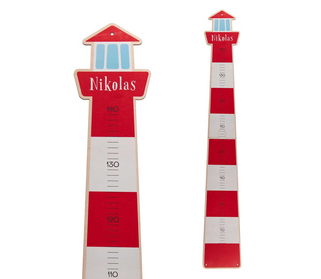 Children's Measuring Stick 'lighthouse' Personalized Wood 15 X 100 Cm ...