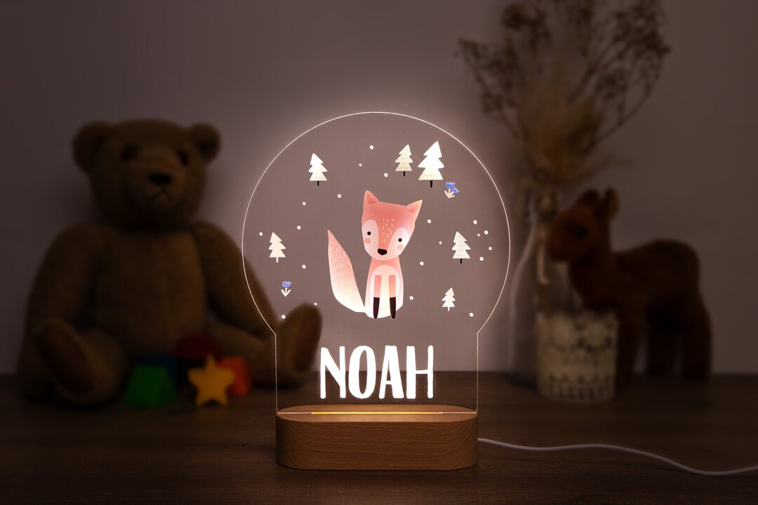 Night Light 'fox' Made of Acrylic With Desired Name, Size: Acrylic ...
