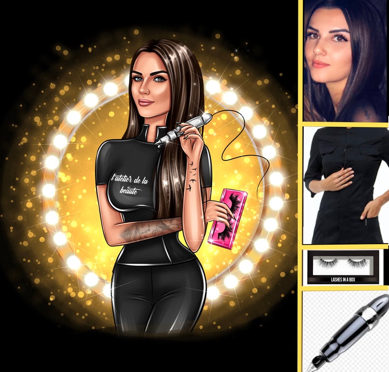 Spray Tanning Logocartoon Logodigital Portraitcartoon From - Etsy