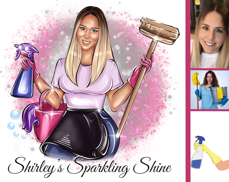 Cleaning Business Logo,house Chores Logo,cartoon Logo Design,office ...