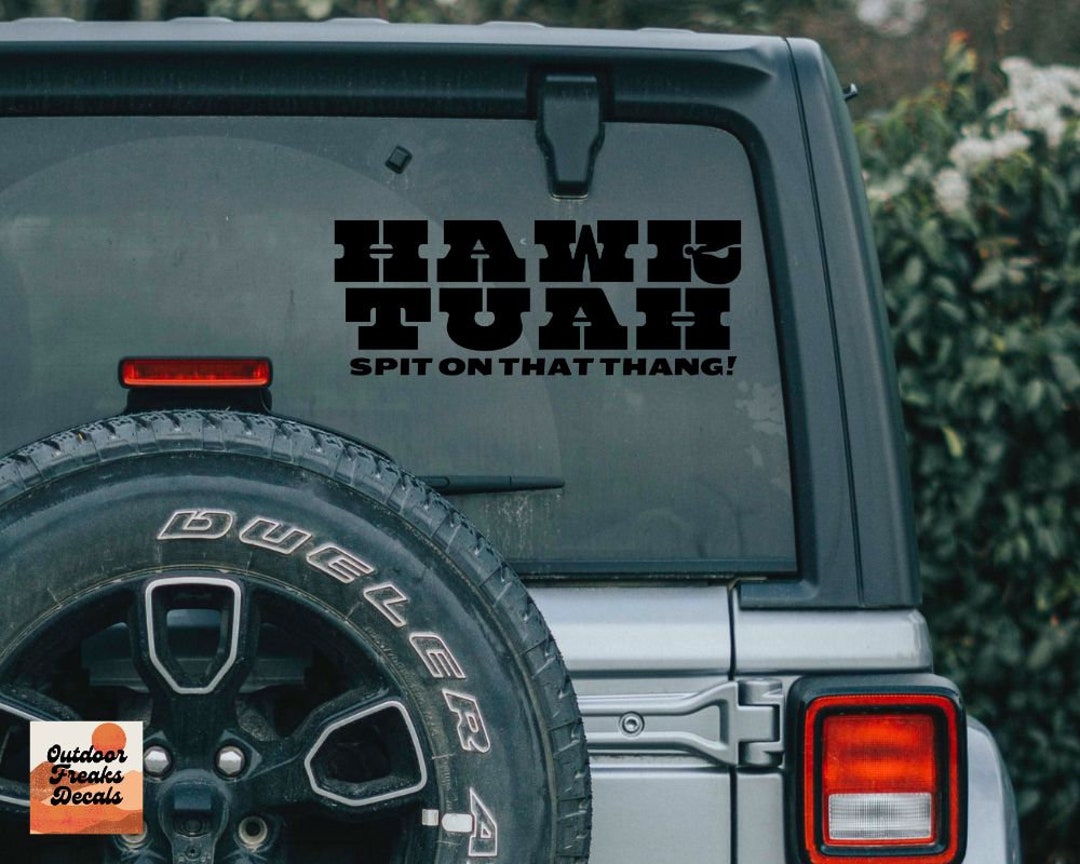 Hawk Tuah Decal - Funny Outdoor Vinyl Decal for Cars, Windows, Bikes ...