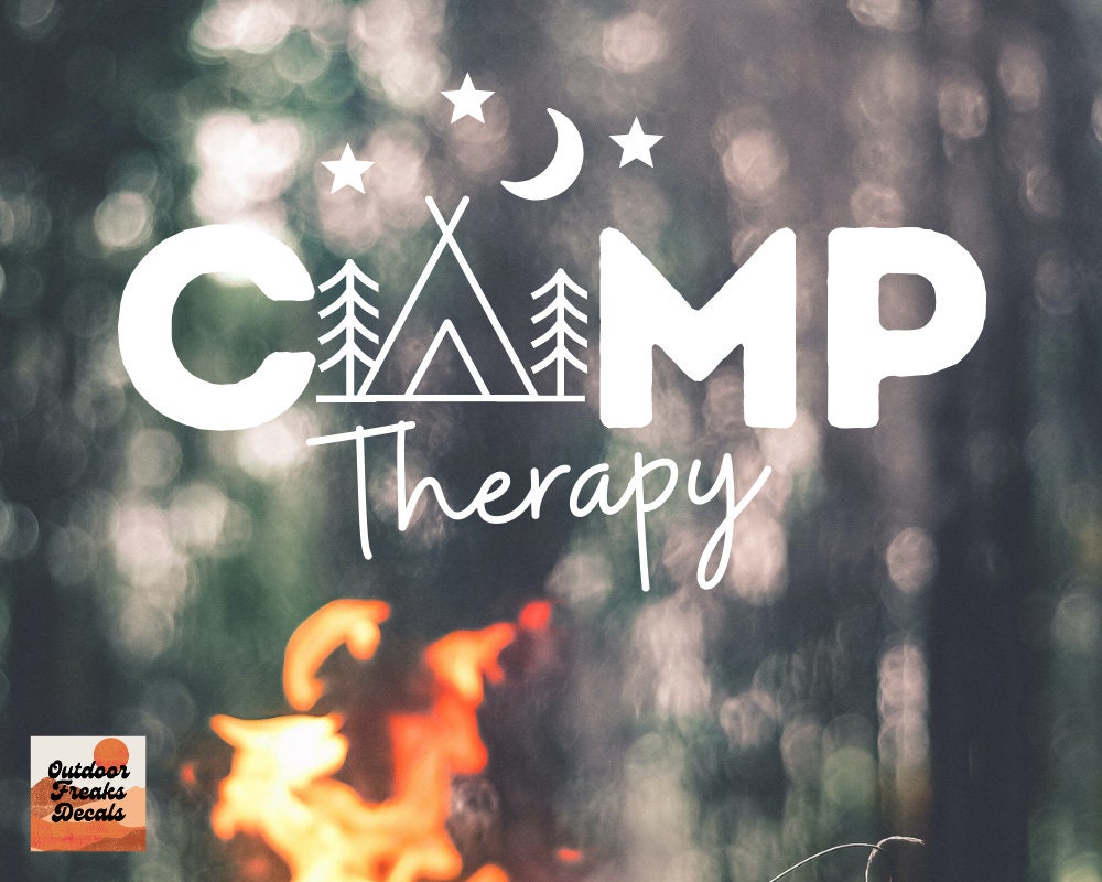 Camp Therapy - Outdoor Vinyl Decal for Cars, Windows, Bikes, Bottles ...