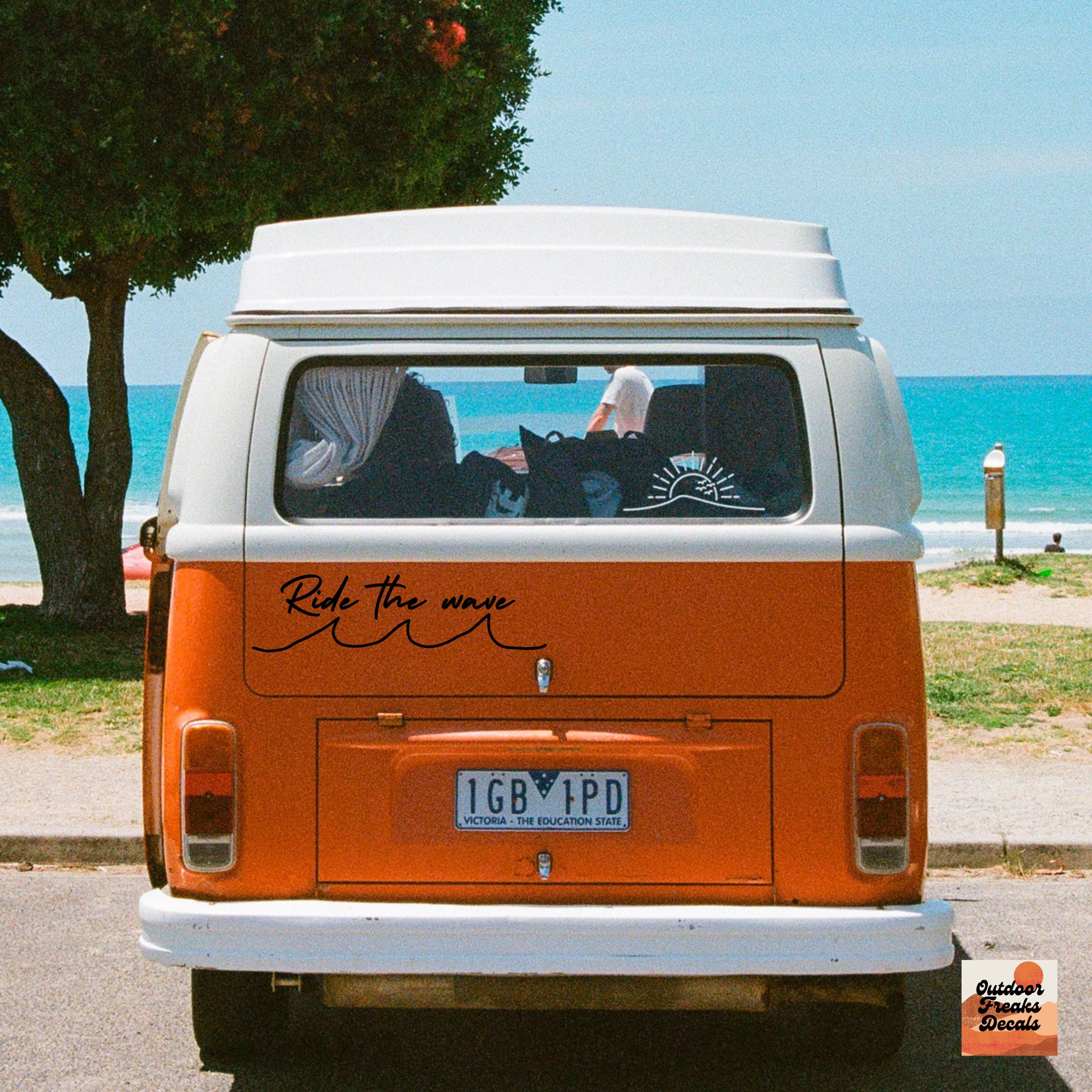 Ride the Wave - Outdoor Vinyl Decal for Your Surfboard, Camper, Car ...