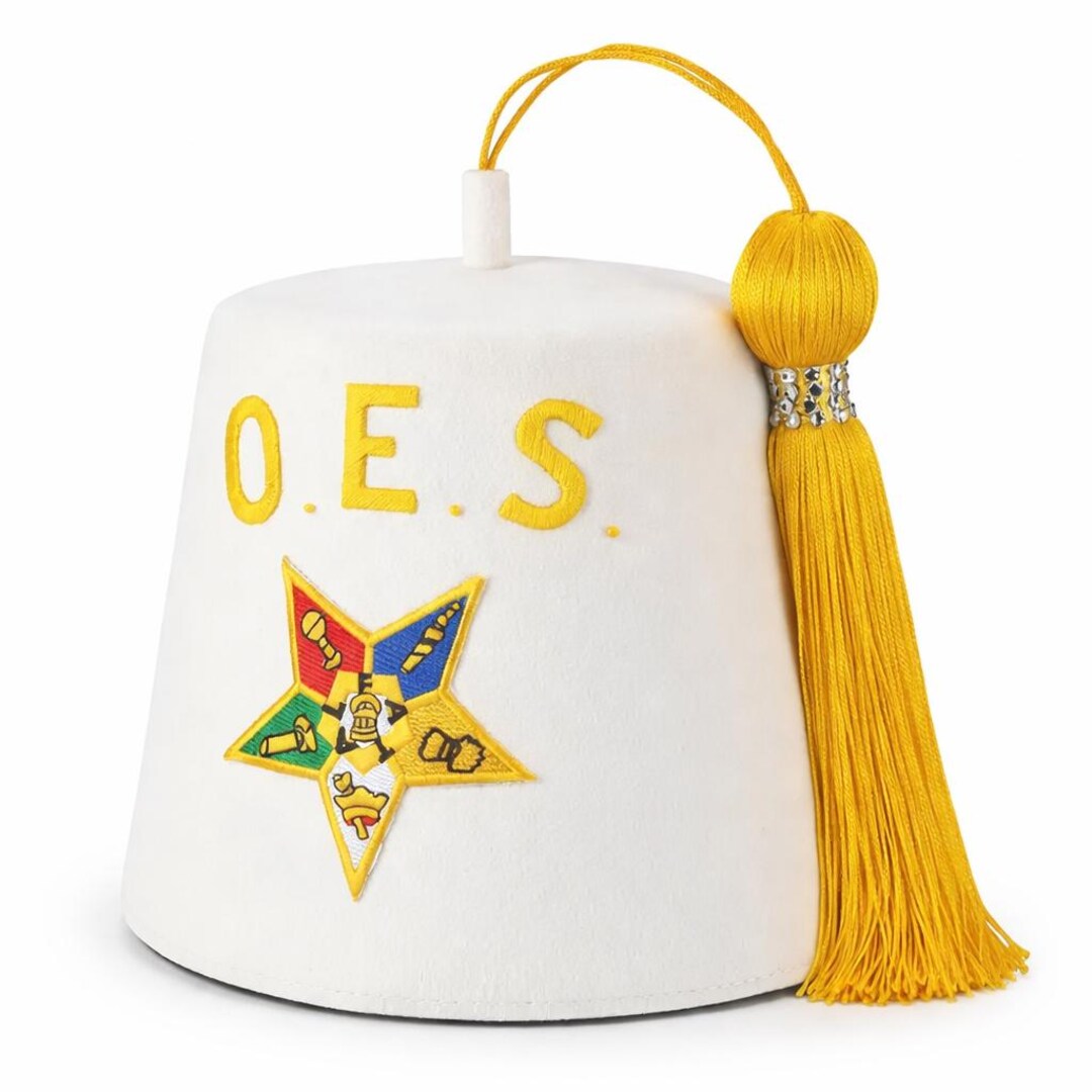 OES Fez Hat Pure White | Order of the Eastern Star | Machine ...