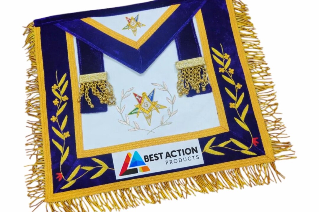 Masonic OES Regalia Apron Hand Embroidered Bullion Made Purple With ...