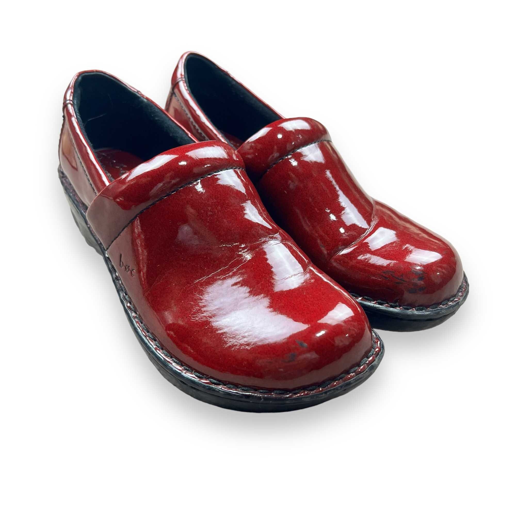B.O.C Burgundy Patent Leather Clogs Size 7 - Etsy