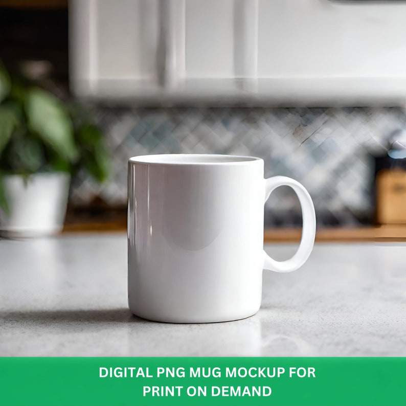 Five White Mug Mock up Designs for Print on Demand Blank Coffee Mug ...