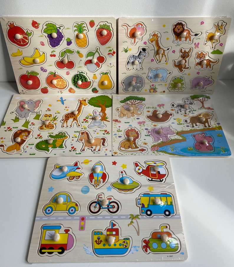 Wooden Jigsaw Puzzles Toys for Kids /early Years Learning | Etsy