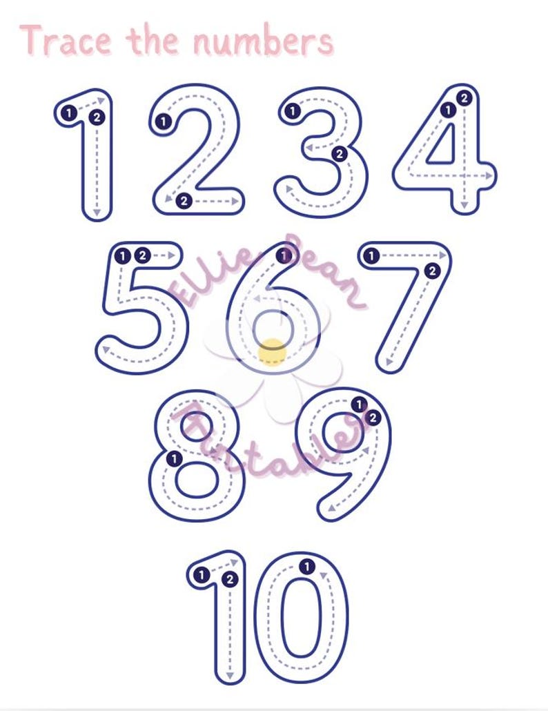 Number Tracing 1-10 Toddler Worksheet - Etsy