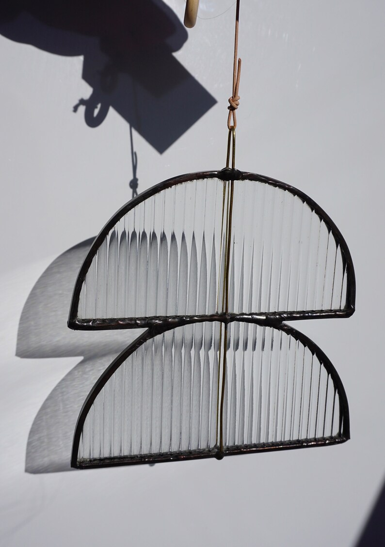 Modern Reeded Glass Half Circle Panel - Etsy