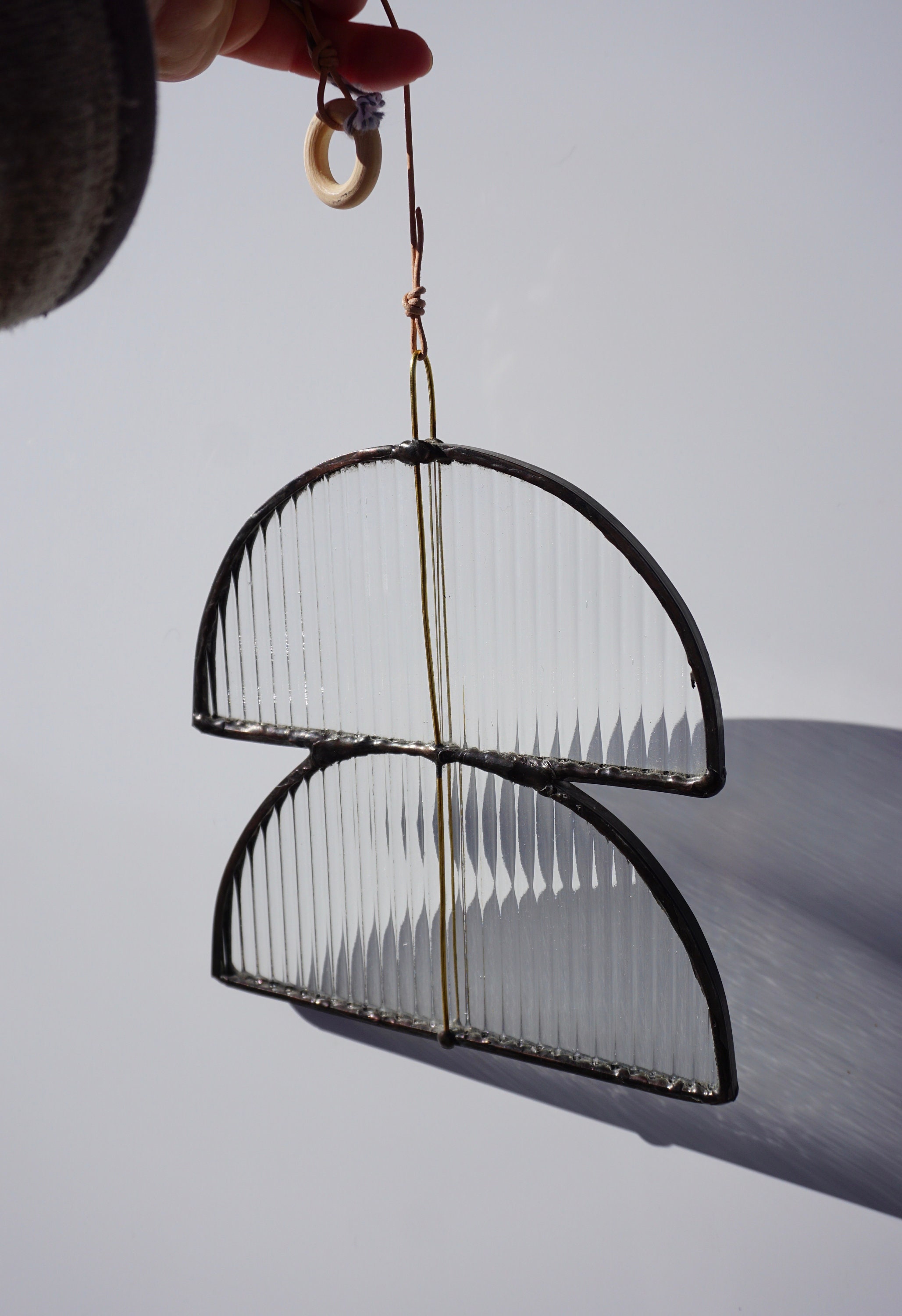 Modern Reeded Glass Half Circle Panel - Etsy