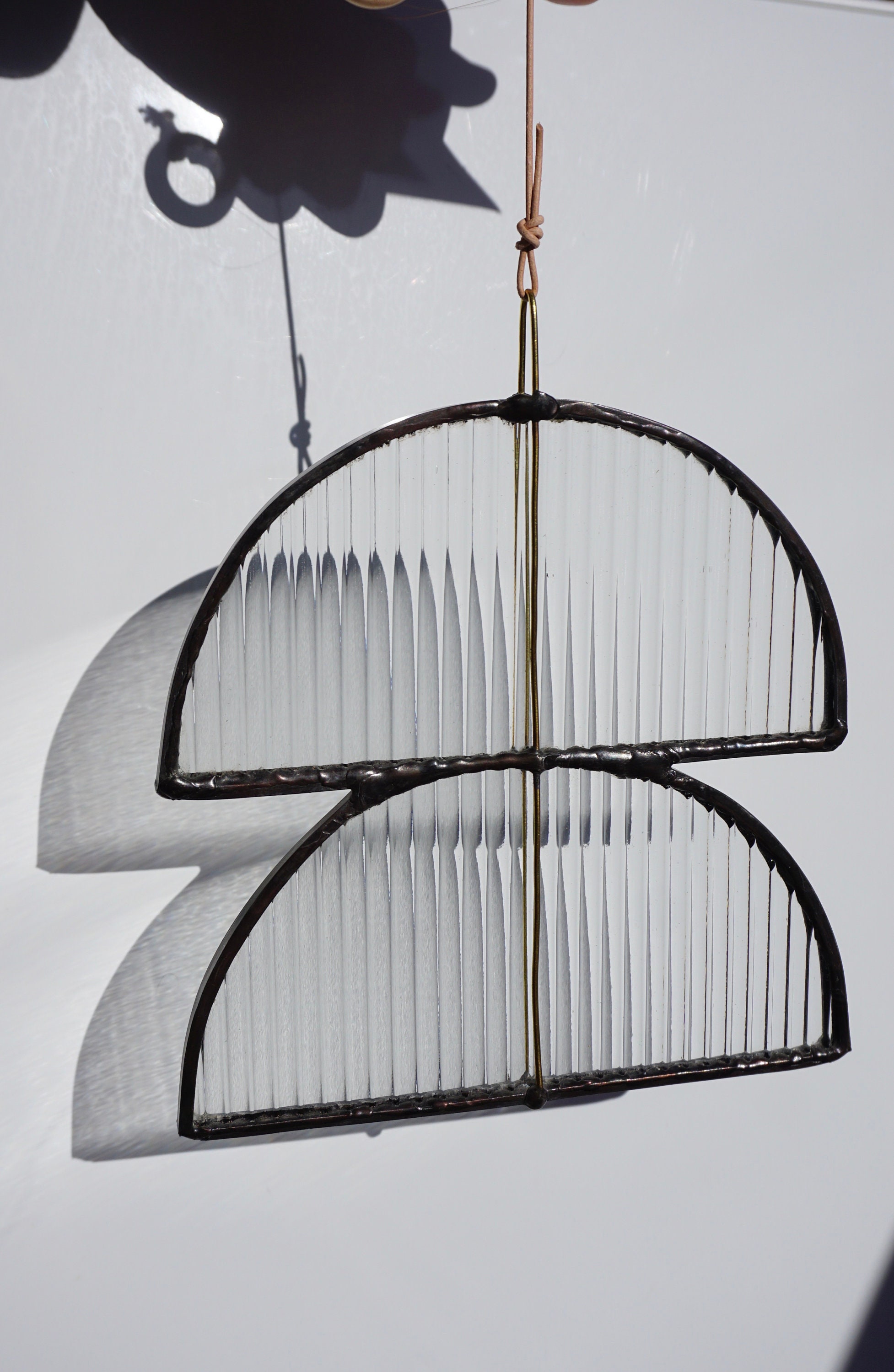 Modern Reeded Glass Half Circle Panel - Etsy