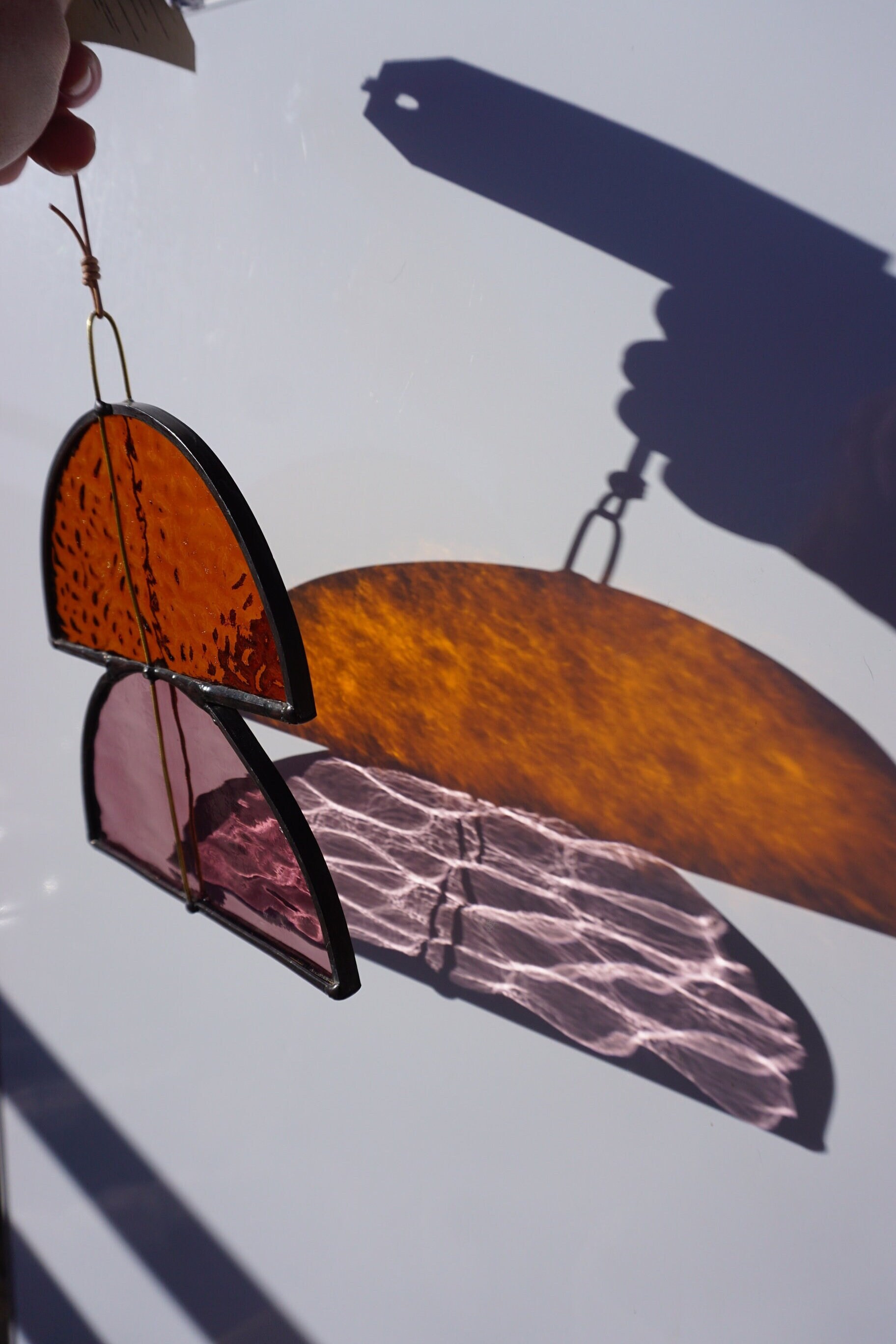 Modern Stained Glass Half Circle Panel - Etsy