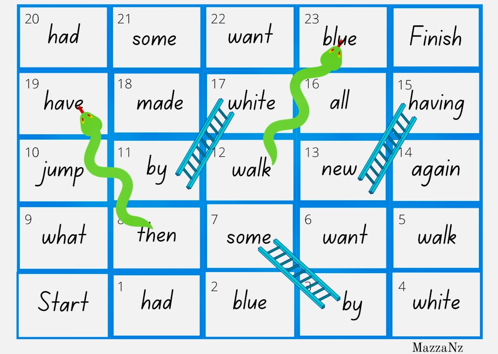 Sight word snakes and ladders literacy | Etsy