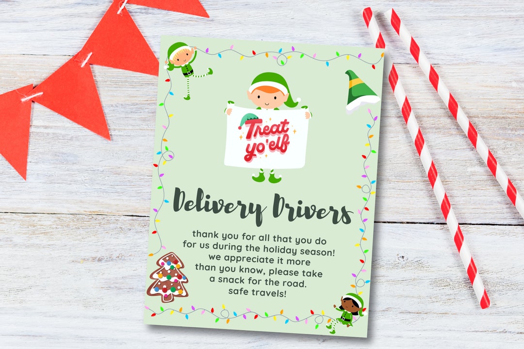 Elf Delivery Driver Thank You Sign - Digital Download! - Etsy