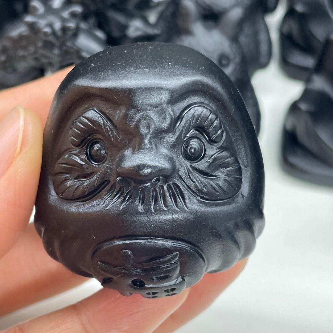 Obsidian Bodhidharma Head-obsidian Carving Head-obsidian - Etsy