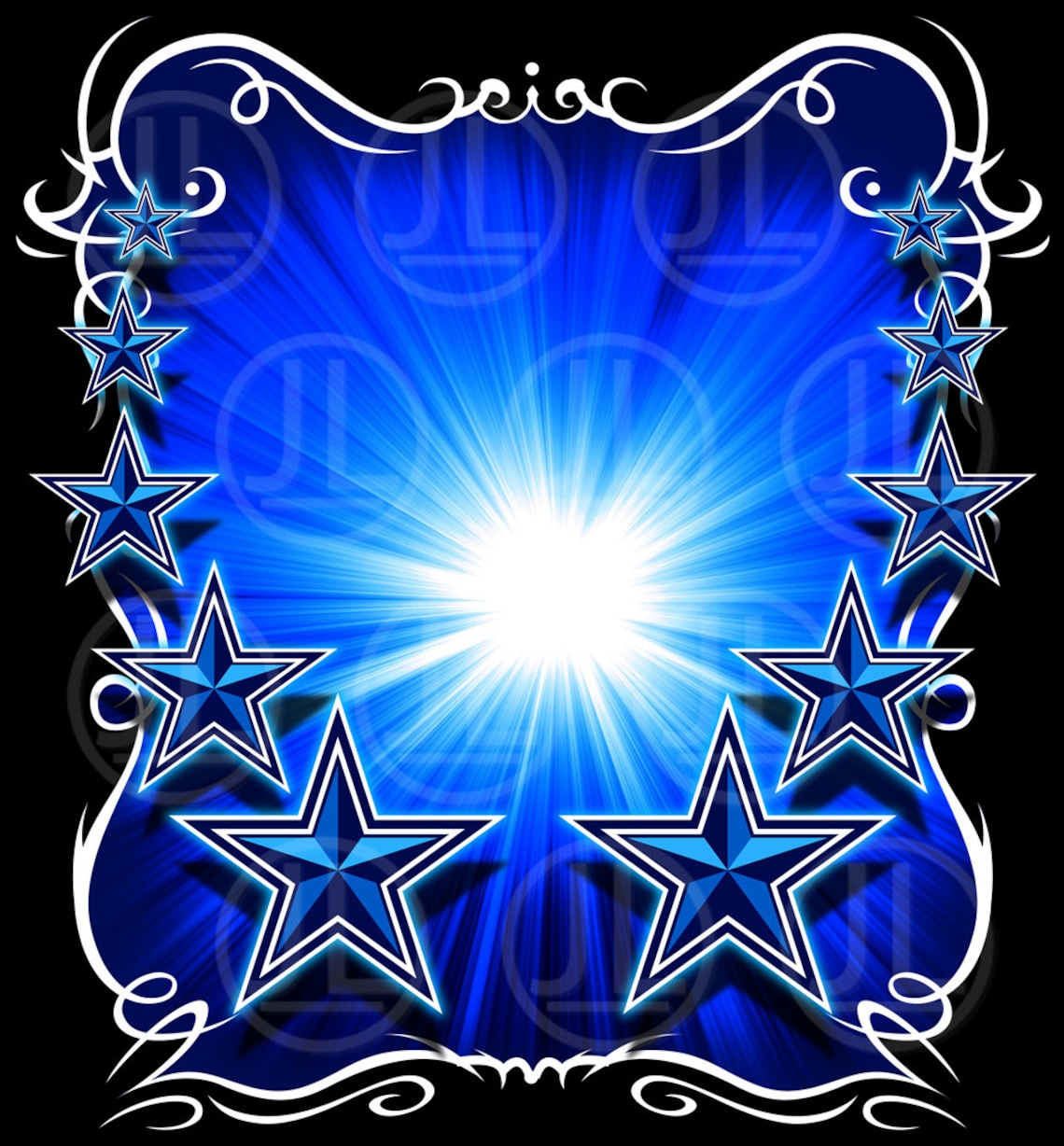 Football Background / Blue Star Background 5 Png. Files to Download - Etsy