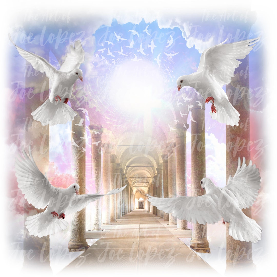 Heavenly Doves Clouds Memorial Design Files PNG - Etsy