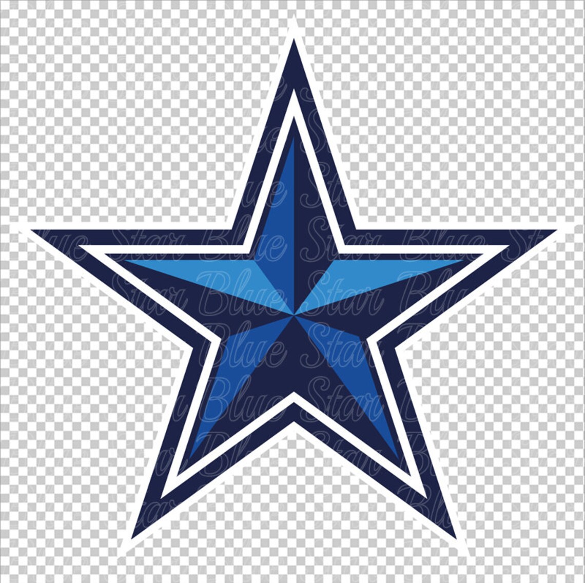 3 Dimensional Blue Star Digital File in Ai, Eps, Jpg, Png and Svg (no ...