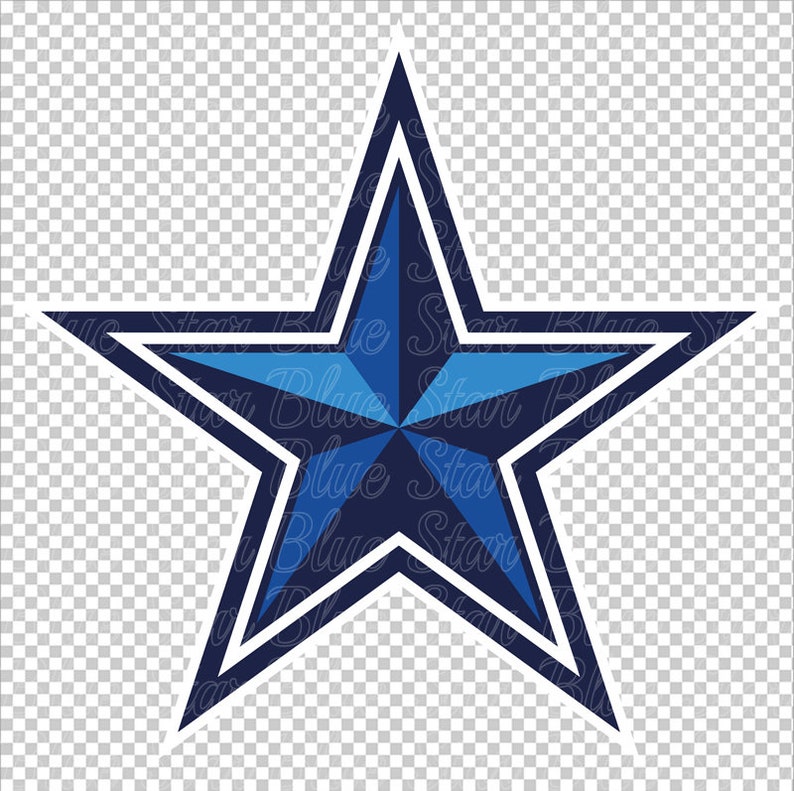 3 Dimensional Blue Star Digital File in Ai, Eps, Jpg, Png and Svg (no ...