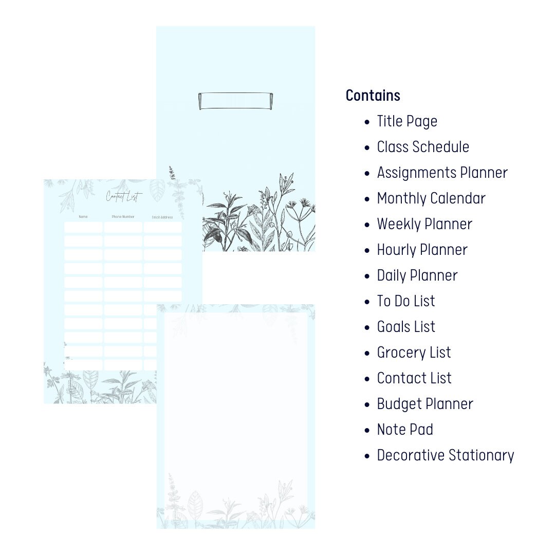 Printable Floral Planner - Etsy
