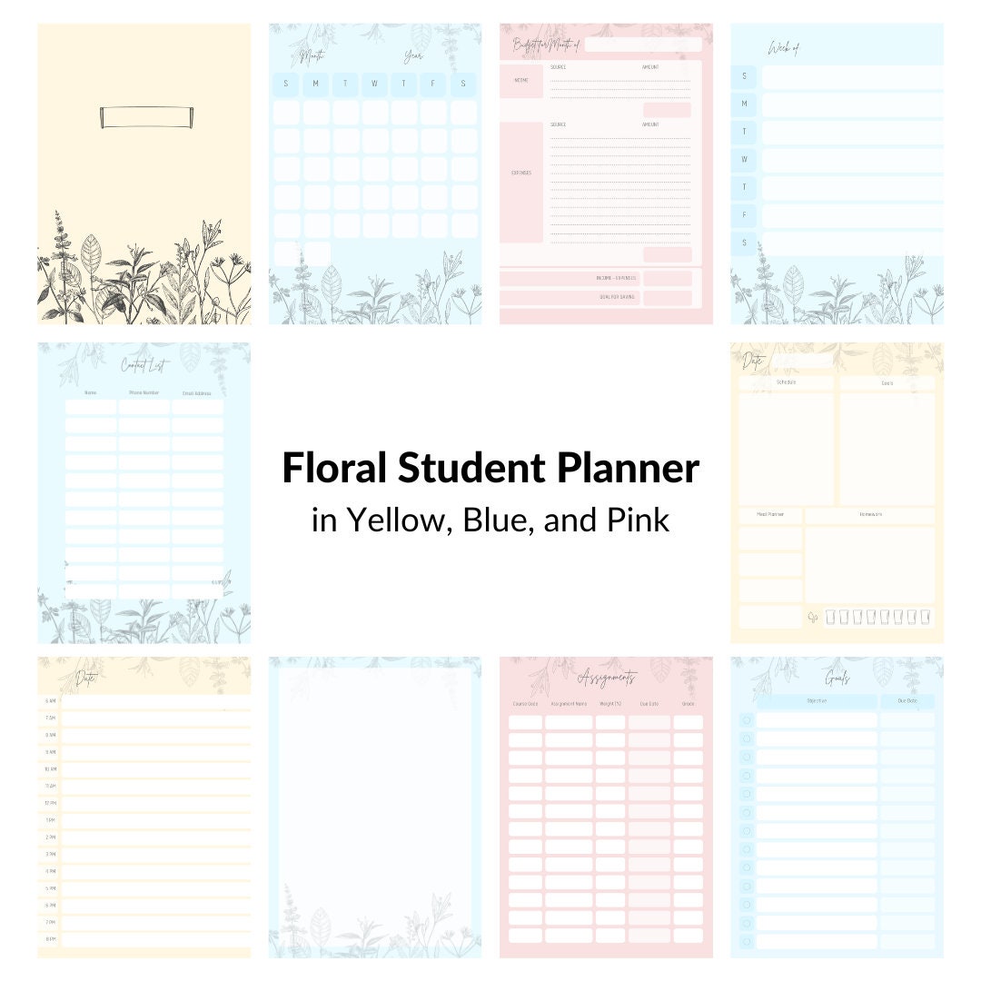 Printable Floral Planner - Etsy