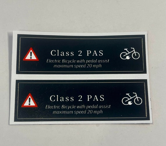 Electric Bicycle Sticker Class 2 Pedal Assist - Etsy