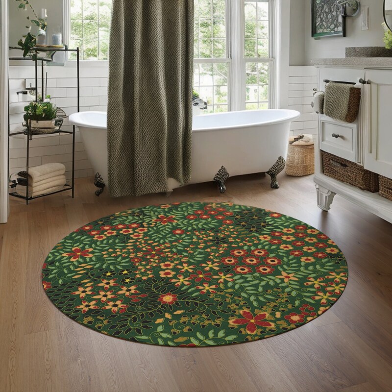 Green and Gold Area Rug - Etsy