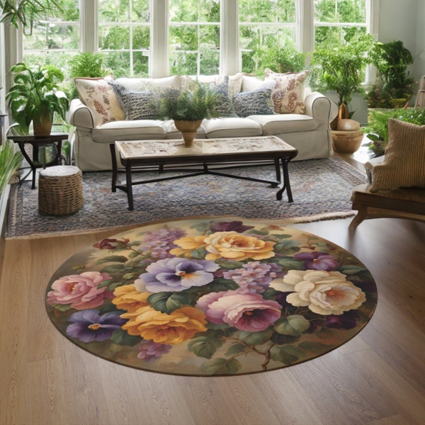 Floral Rug - Etsy