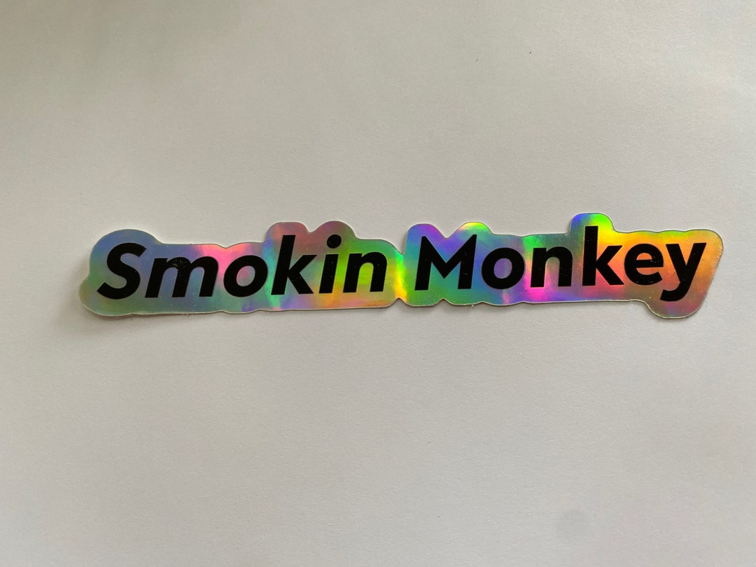 Holographic Smokin Monkey Vinyl Sticker (x2 Stickers) - Etsy