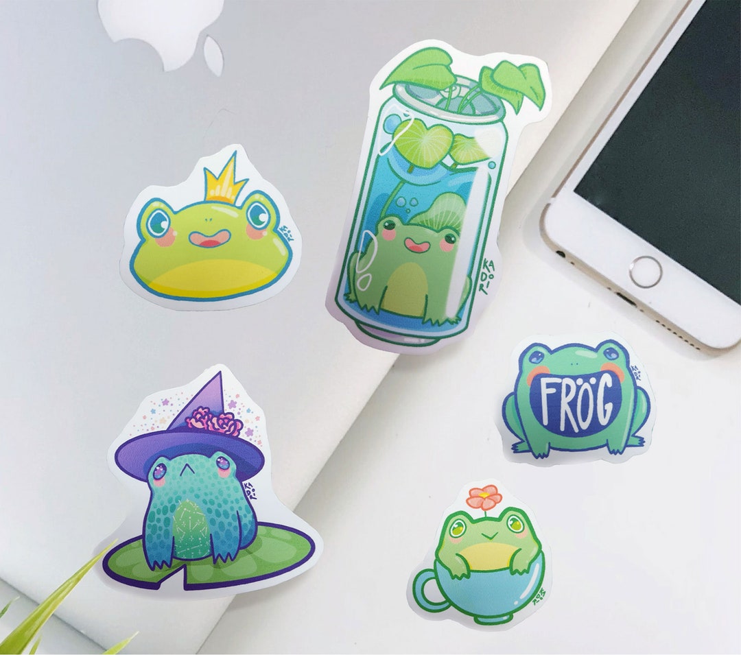 FROG WATERPROOF STICKERS Froggie Cute - Etsy