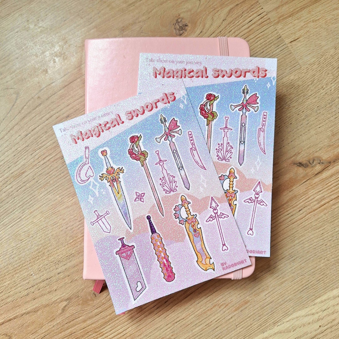 Cute and Glittery MAGICAL SWORDS Stickersheet - Etsy
