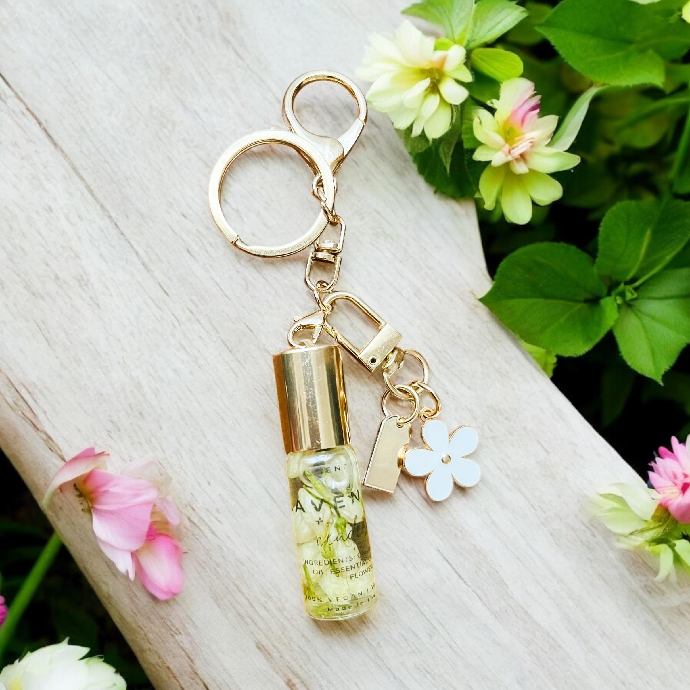 Portable Botanical Fragrance Oil Keychain Roller (5ml), Water Bottle ...