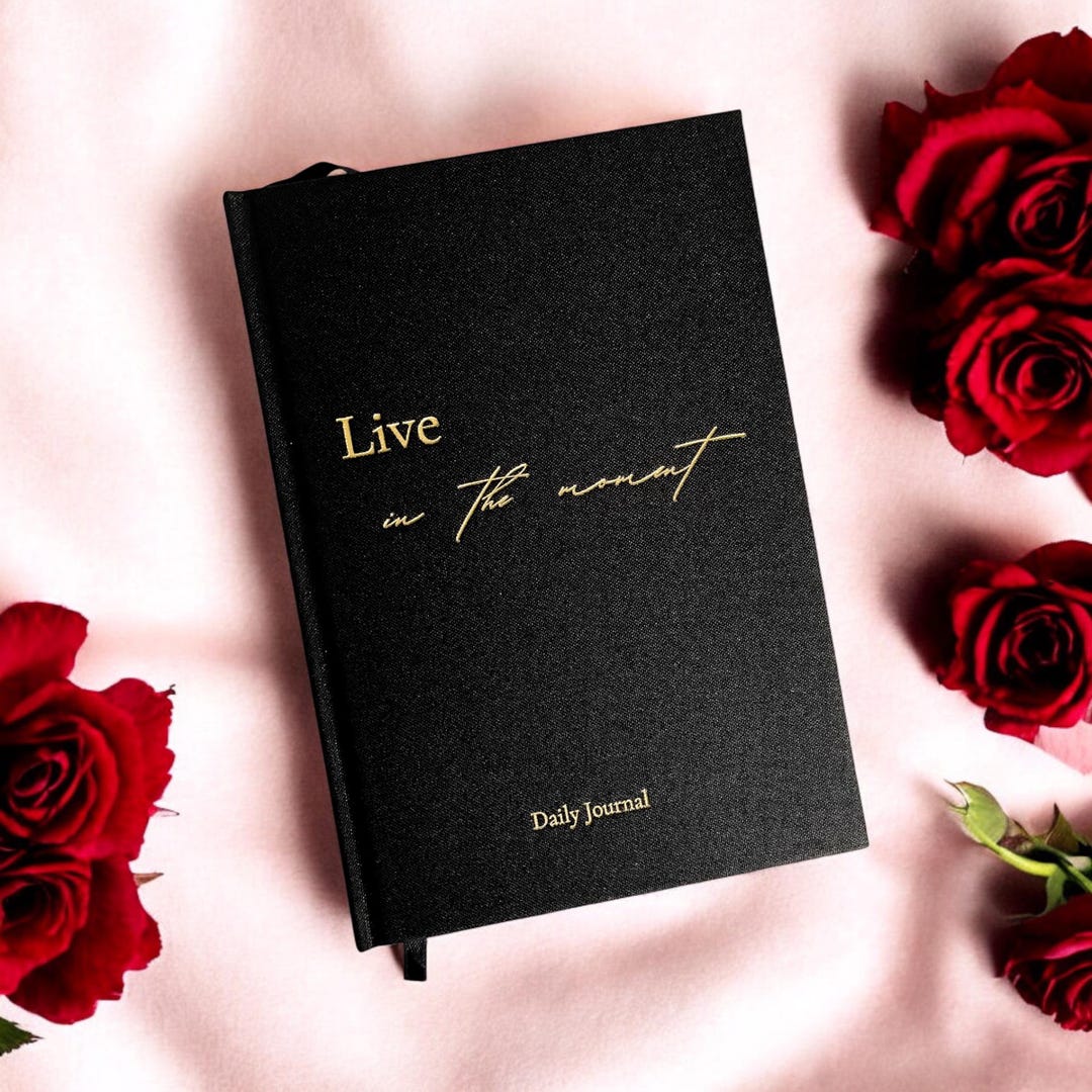 Elegant Black Journal: Gold Foil Embossed Hardcover Notebook - Etsy