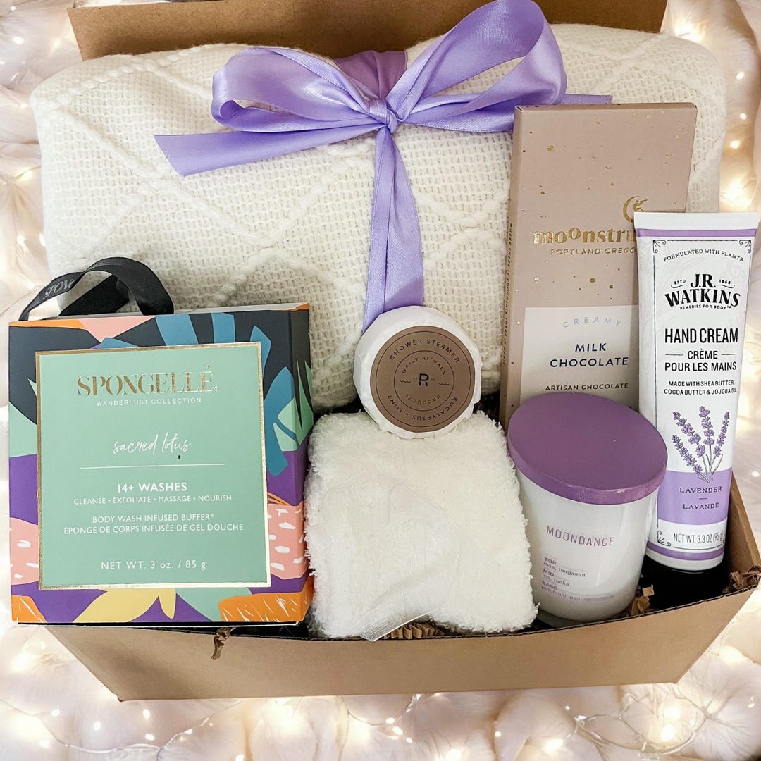 Spa Gift Set for Her, Relaxing Gift Basket for Mom| Tea Box Gift Set ...
