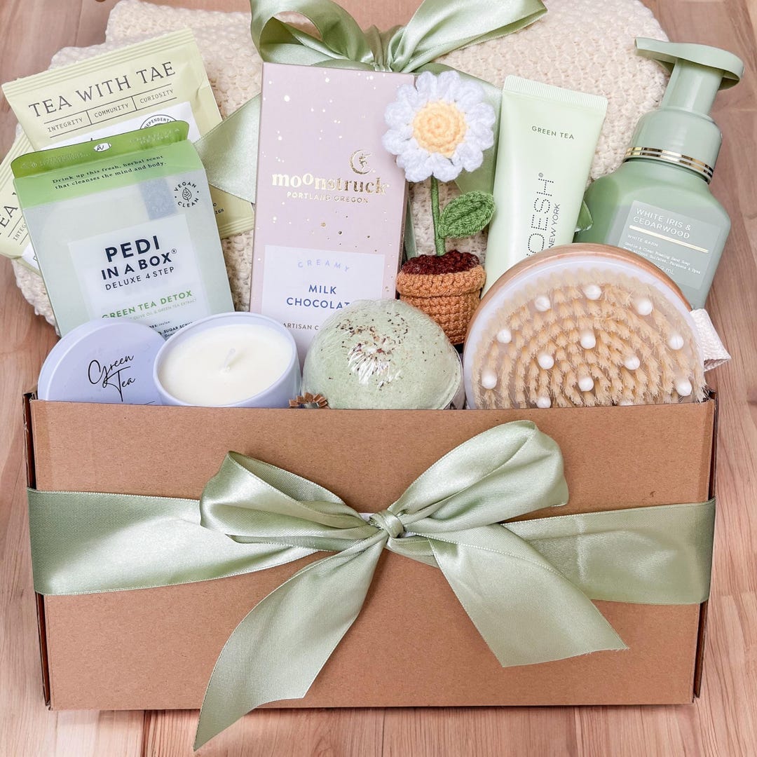 Spa Gift Box| Green Tea Spa Kit| Luxury Relaxation Gift | Wellness Gift ...
