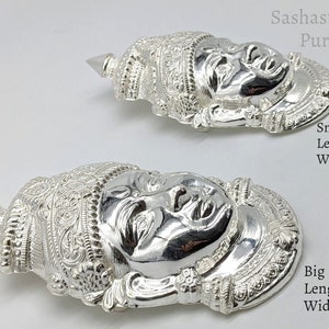 Silver Varamahalakshmi Amman Face-shiny Finish- Pure Silver Pooja Items ...