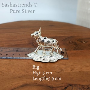 925 Silver Gomatha/ Cow & Calf Silver Gift Items Silver Pooja Items for ...
