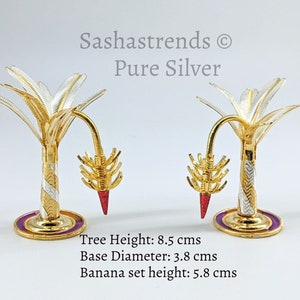 Pure Silver Banana Tree Decor - Pure Silver Gift Items- Silver Pooja ...