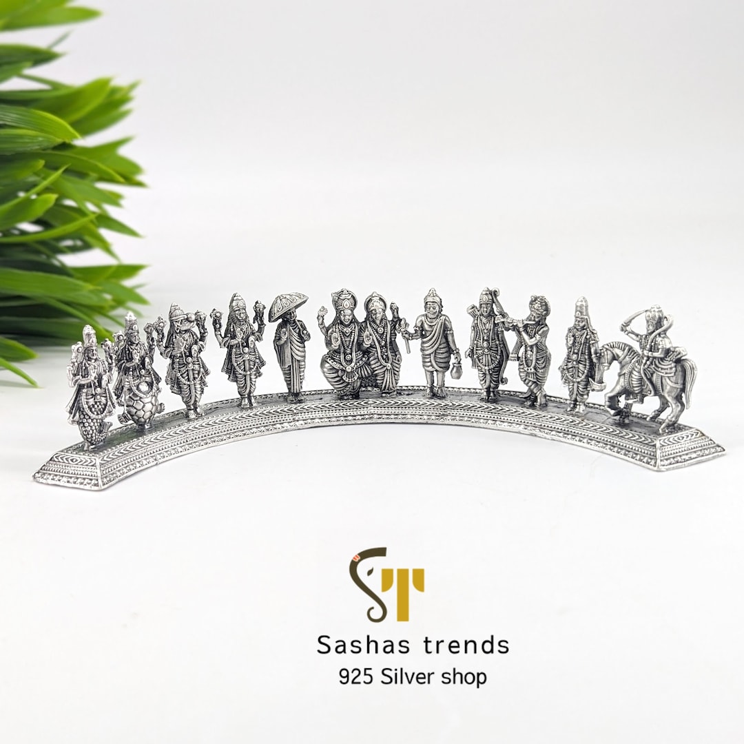 Buy 925 Silver Dasavathara Statue / Vishnu Avathar Idols / Religious ...