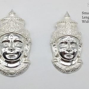 Silver Varamahalakshmi Amman Face-shiny Finish- Pure Silver Pooja Items ...