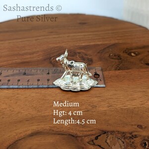 925 Silver Gomatha/ Cow & Calf Silver Gift Items Silver Pooja Items for ...