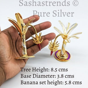 Pure Silver Banana Tree Decor - Pure Silver Gift Items- Silver Pooja ...