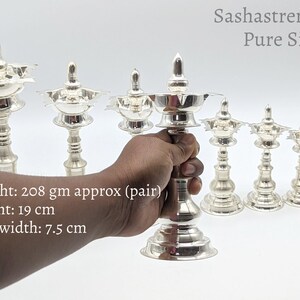 Pure Silver Kerala Kuthu Vilakku/lamp- Pure Silver Gift Items- Pooja ...