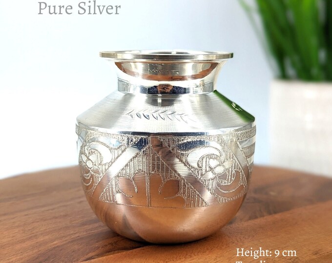 Pure Silver Kalasam/kalash 9 Cm Height Silver Gift Items Pooja Items ...