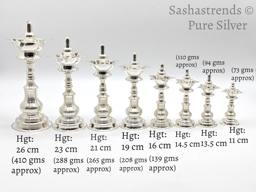 Pure Silver Kerala Kuthu Vilakku/lamp Pure Silver Gift Items - Etsy
