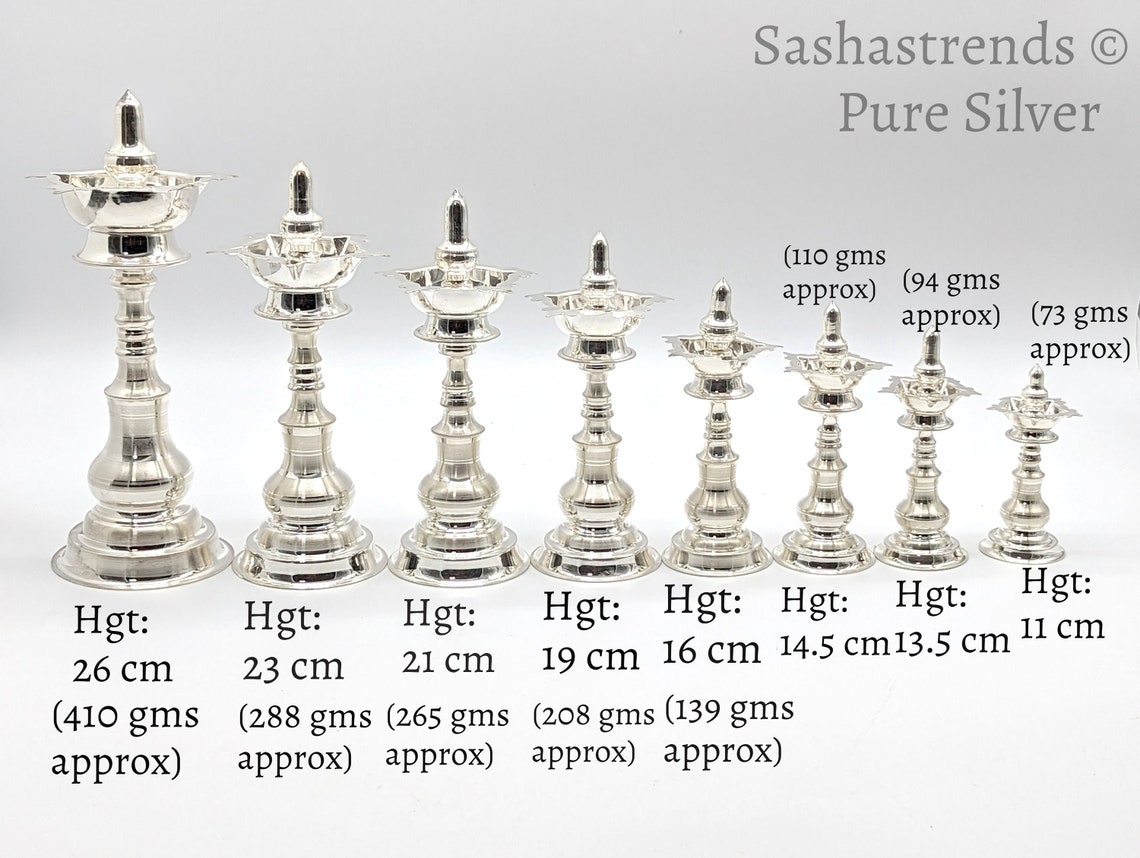 Pure Silver Kerala Kuthu Vilakku/lamp Pure Silver Gift Items - Etsy