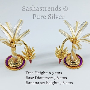 Pure Silver Banana Tree Decor - Pure Silver Gift Items- Silver Pooja ...